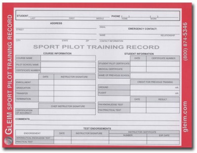 Gleim Sport Pilot Training Records | Aircraft Spruce Canada